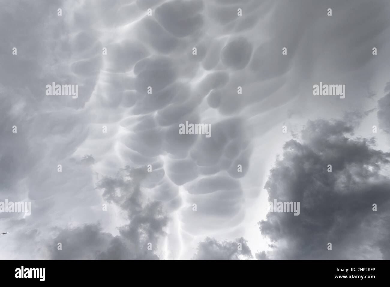 Mammatus storm clouds. Mammatus thunder clouds making an ideal stormy ...
