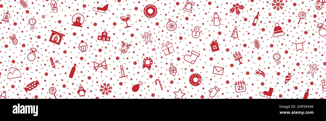 White festive panoramic Christmas background pattern - Vector ...
