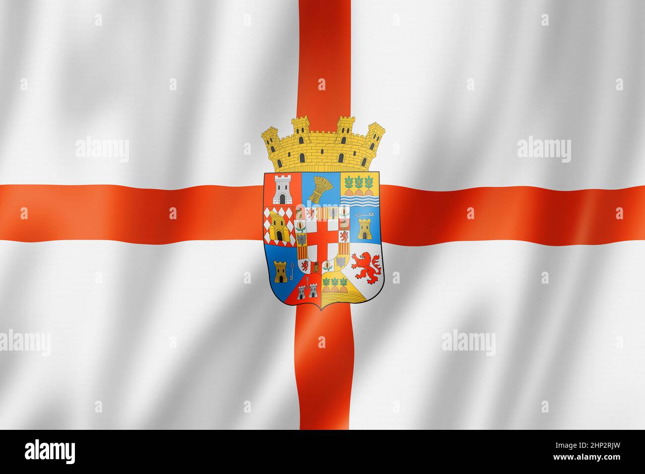 Almeria province flag, Spain waving banner collection. 3D illustration ...