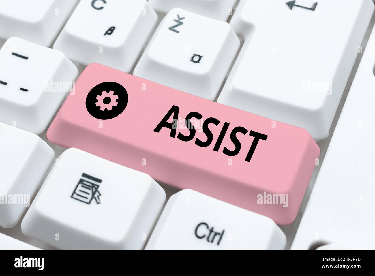 Text caption presenting Assist, Word for help them to do a job or task ...
