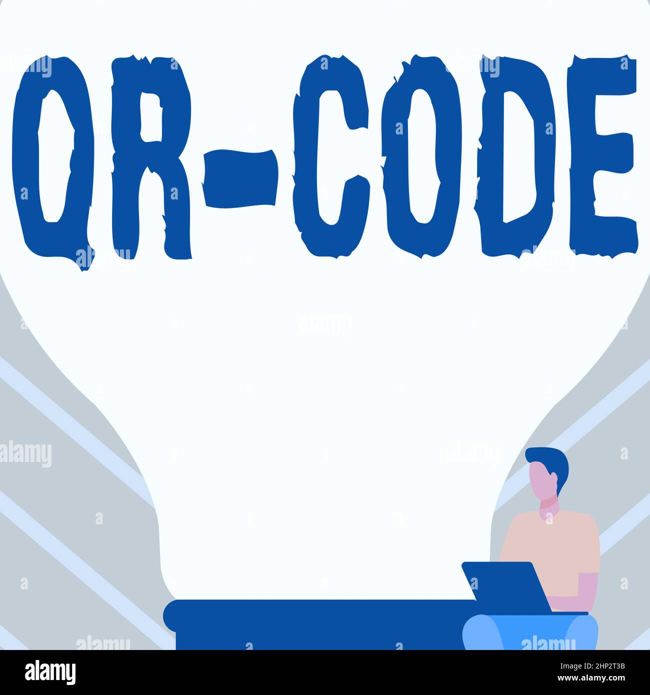 Text caption presenting Qr Code, Word Written on the trademark for a ...