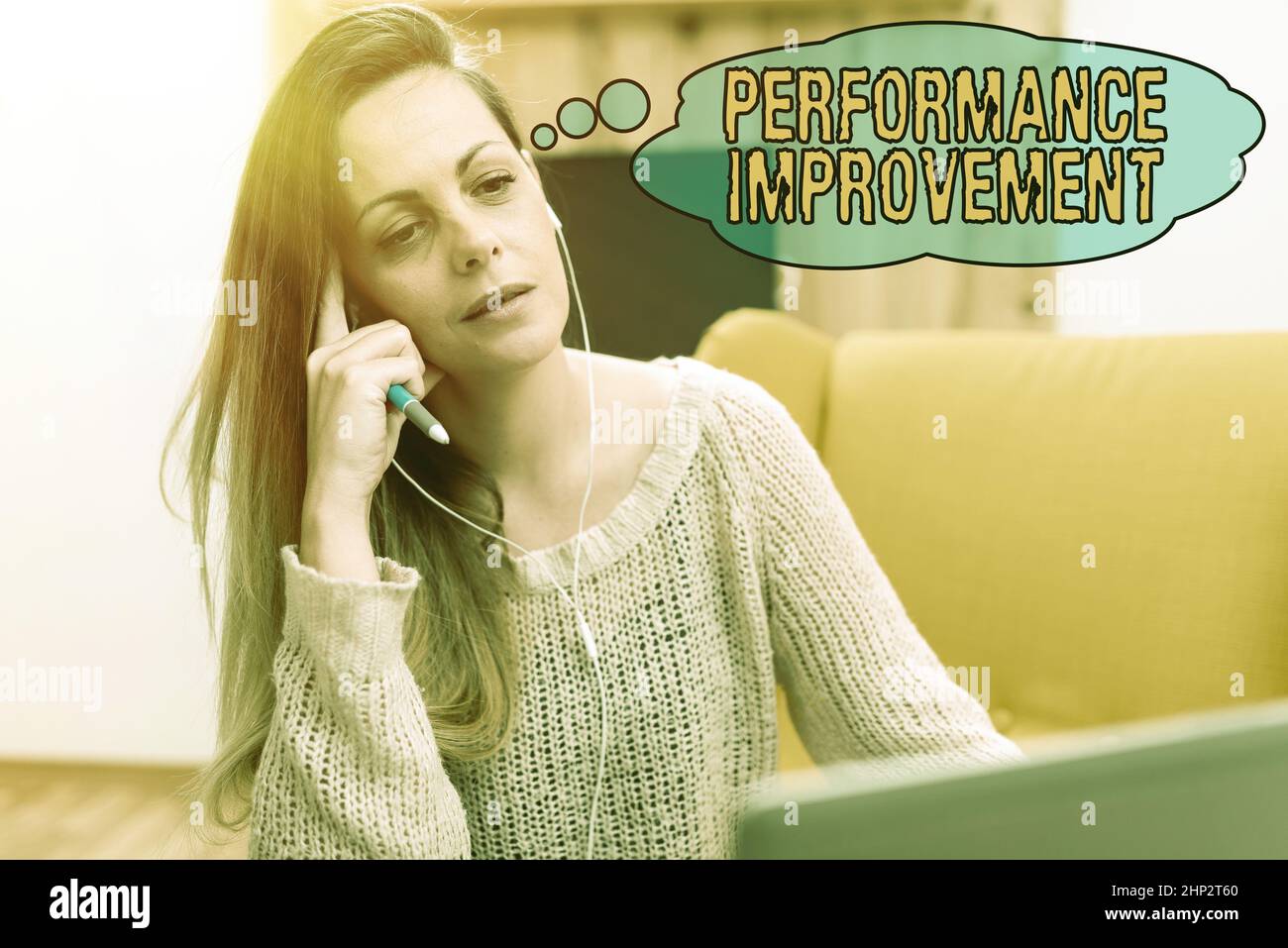 Text showing inspiration Performance Improvement, Concept meaning ...