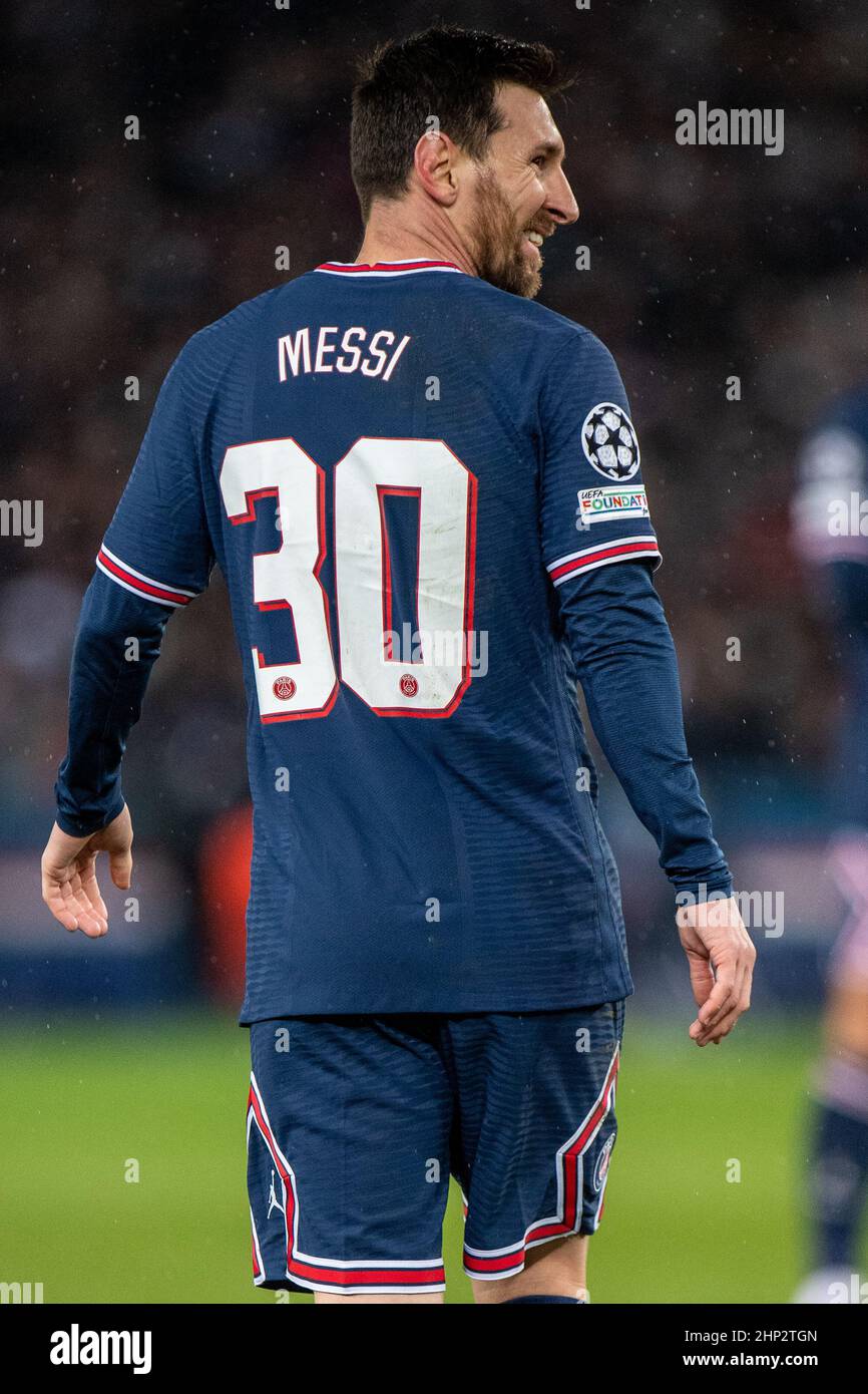 PARIS, FRANCE - FEBRUARY 15: Lionel Messi of PSG during the UEFA ...