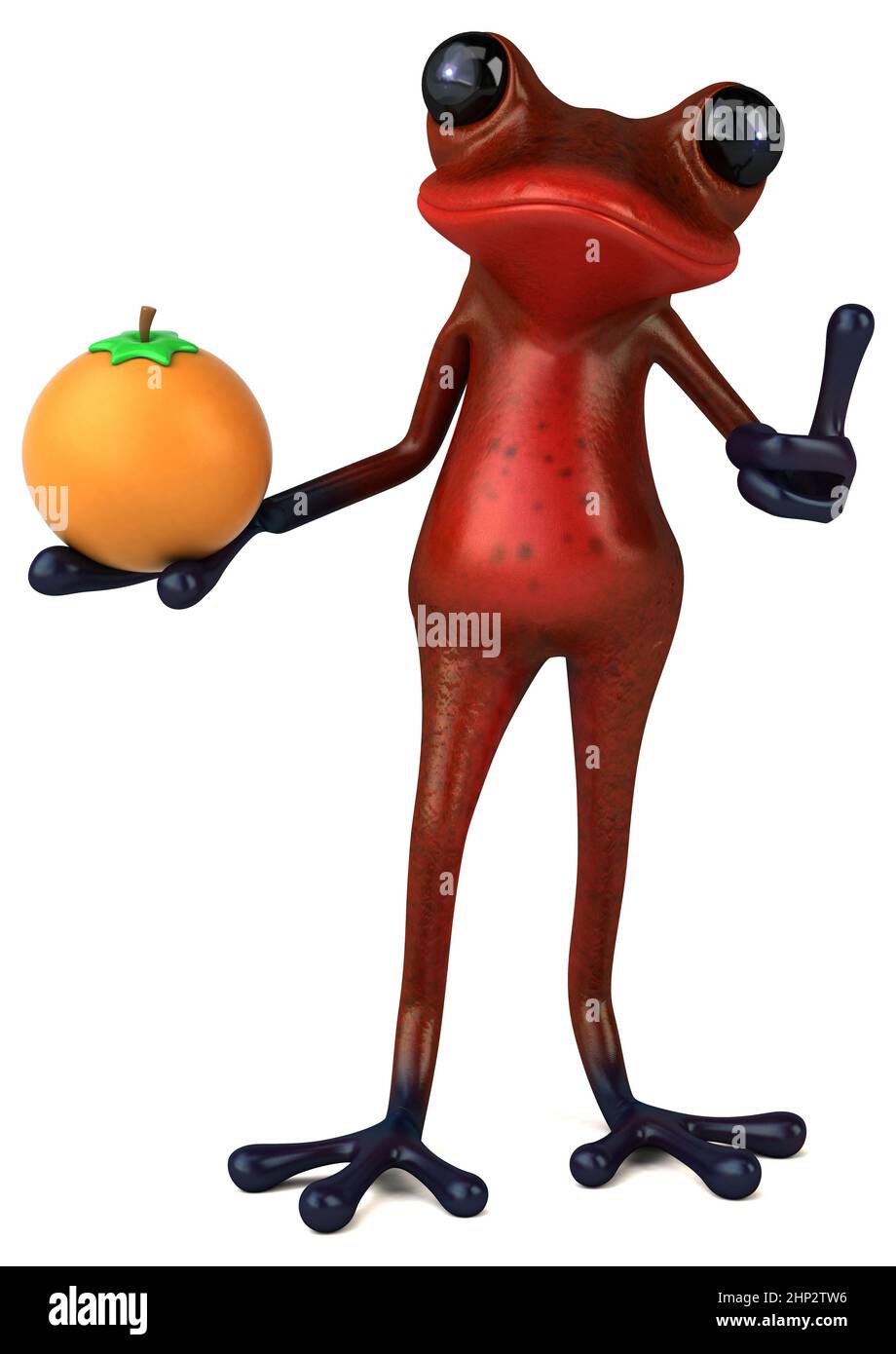 Fun red frog - 3D Illustration Stock Photo - Alamy