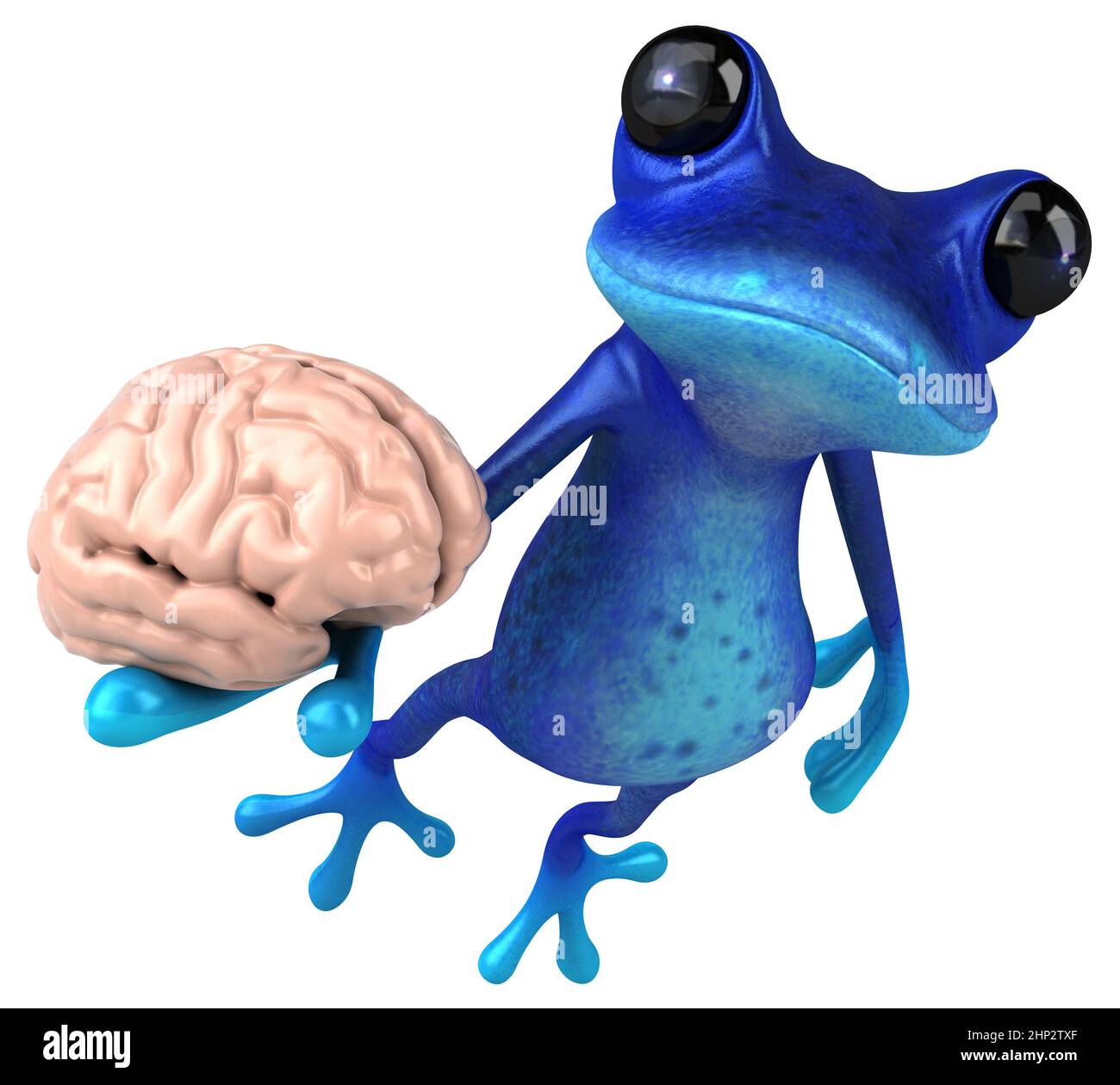 Fun blue frog - 3D Illustration Stock Photo - Alamy