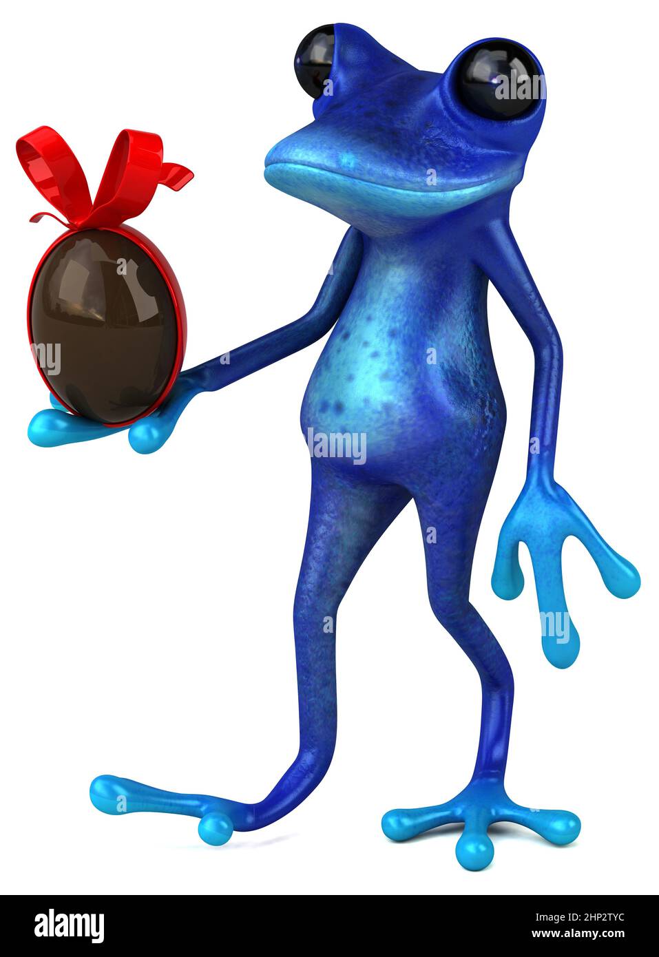 Fun blue frog - 3D Illustration Stock Photo - Alamy