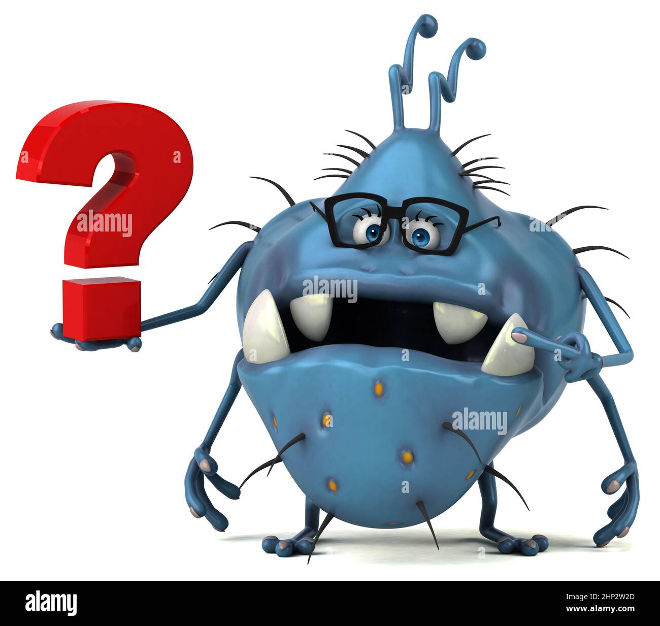 Fun germ - 3D Illustration Stock Photo - Alamy