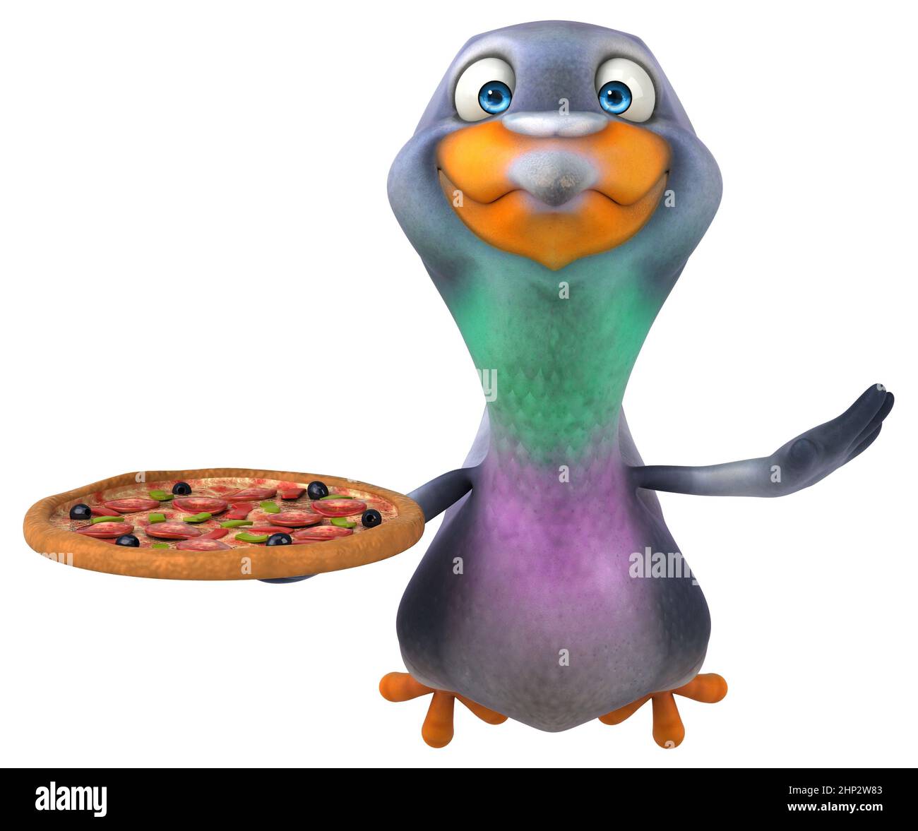 Fun pigeon - 3D Illustration Stock Photo - Alamy