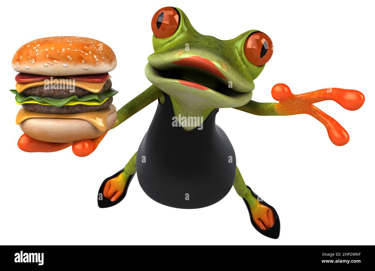 Fun frog - 3D Illustration Stock Photo - Alamy