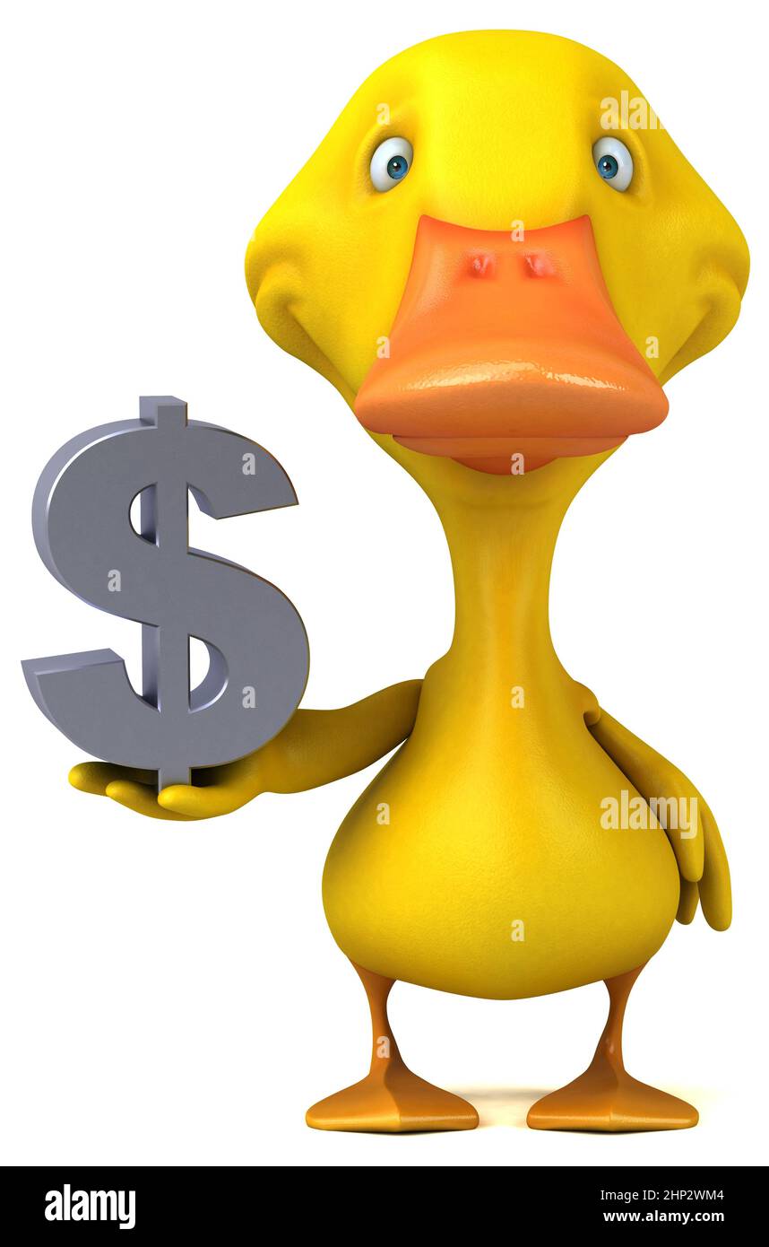 Fun duck - 3D Illustration Stock Photo - Alamy
