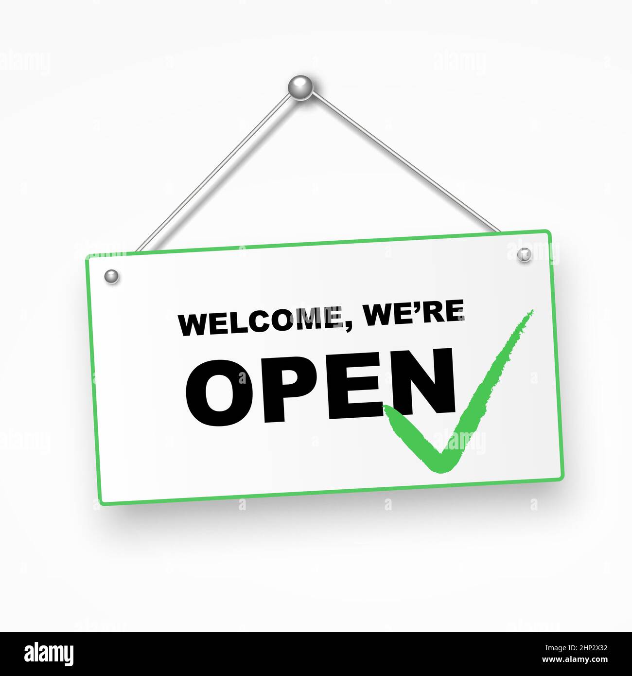 Welcome, we are open again sign, business reopening vector illustration ...
