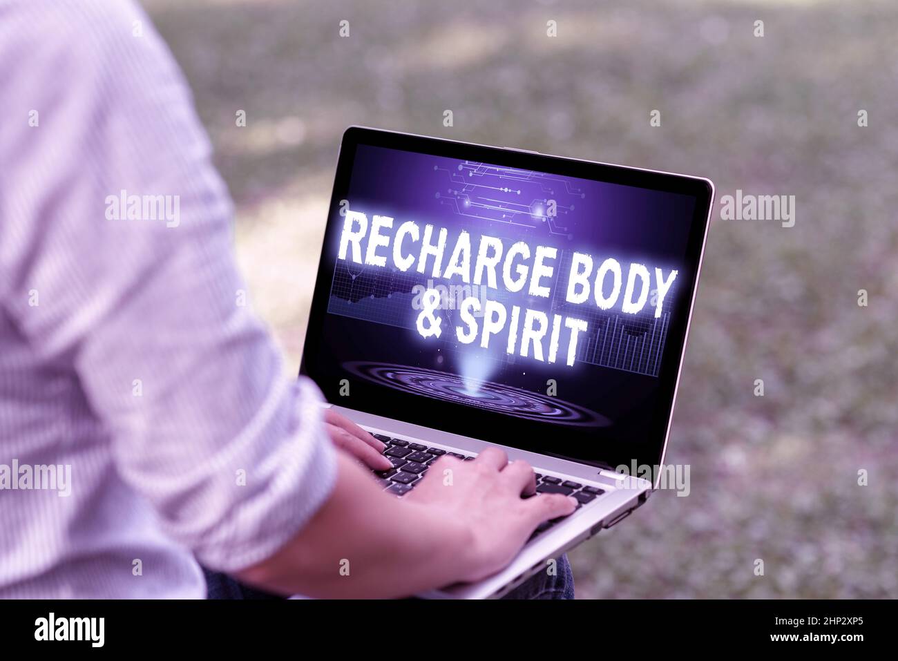 Writing displaying text Recharge Body And Spirit, Business concept fill your energy through ...