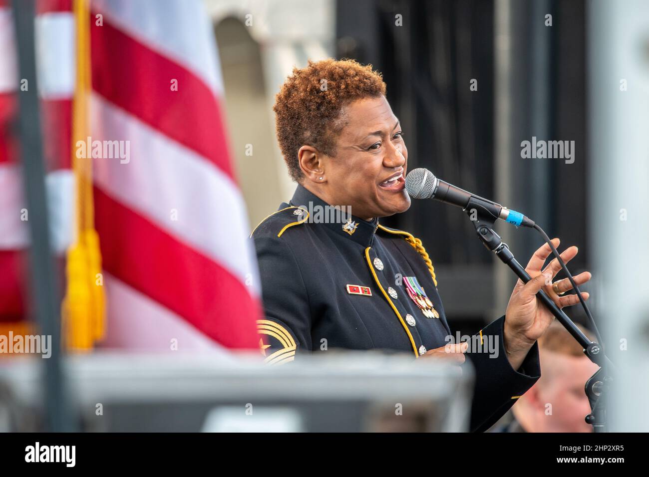 The U.S. Army Blues performing big band jazz at the 2021 National Folk ...