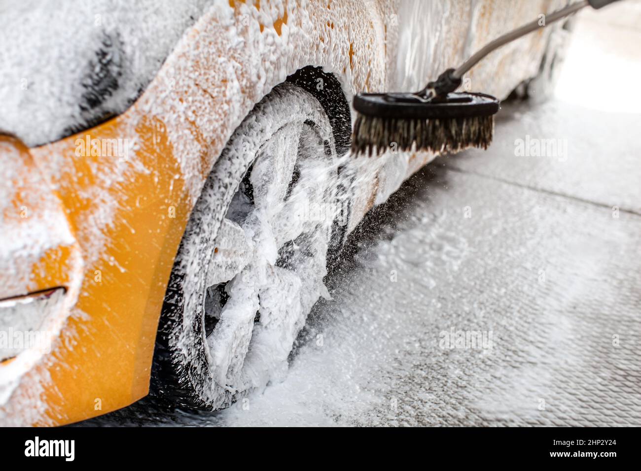 Yellow car wheel hi-res stock photography and images - Alamy