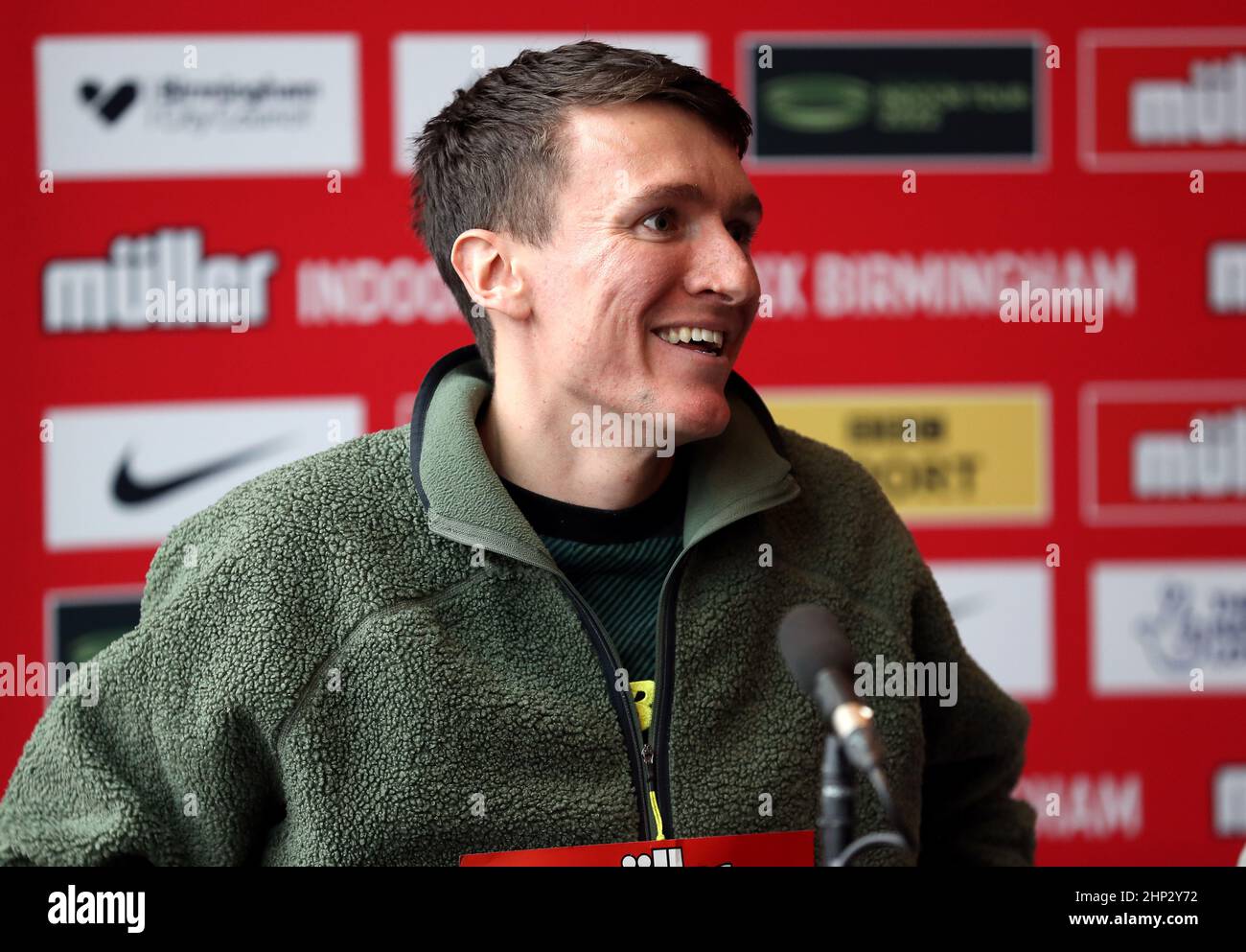 Jake Wightman during a press conference ahead of the Muller Indoor ...