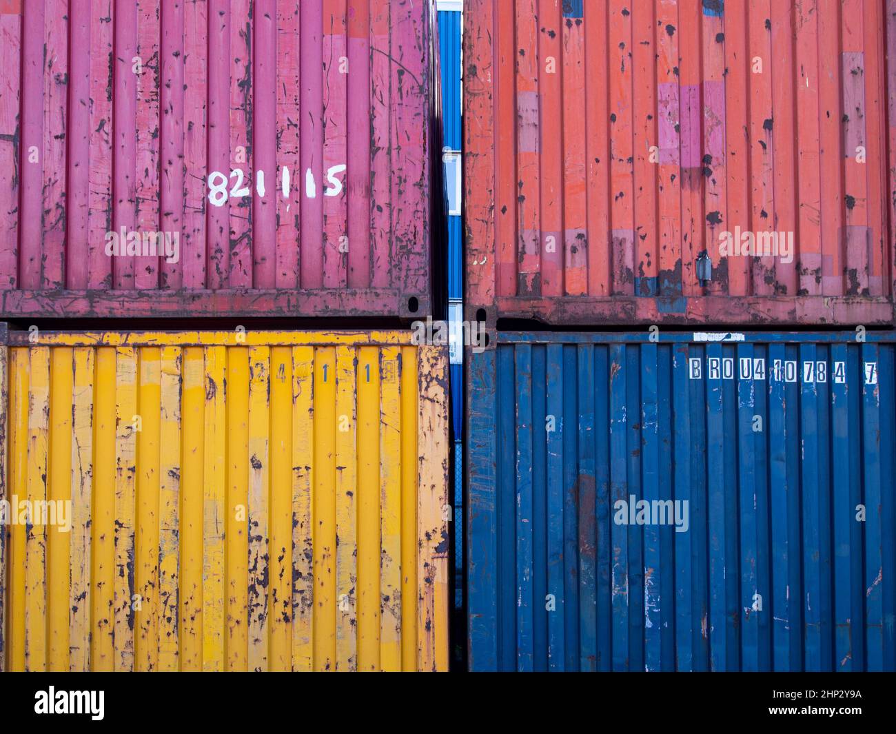 Four shipping containers Stock Photo - Alamy