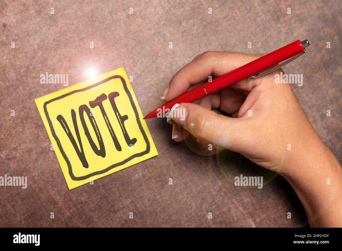 Hand writing sign Vote, Concept meaning Act of expressing a formal ...