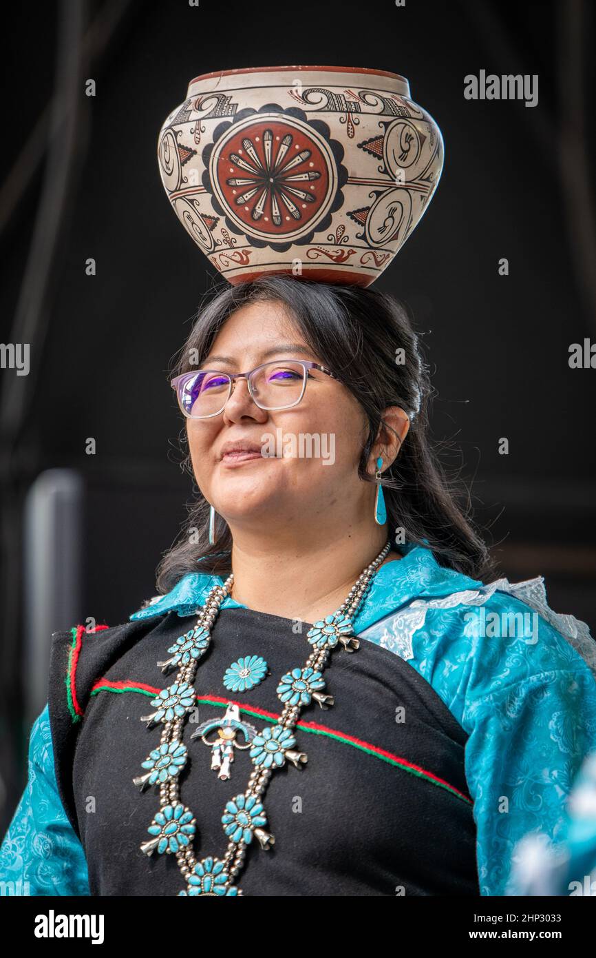 Zuni Olla Maidens performing at the 2021 National Folk Festival in ...