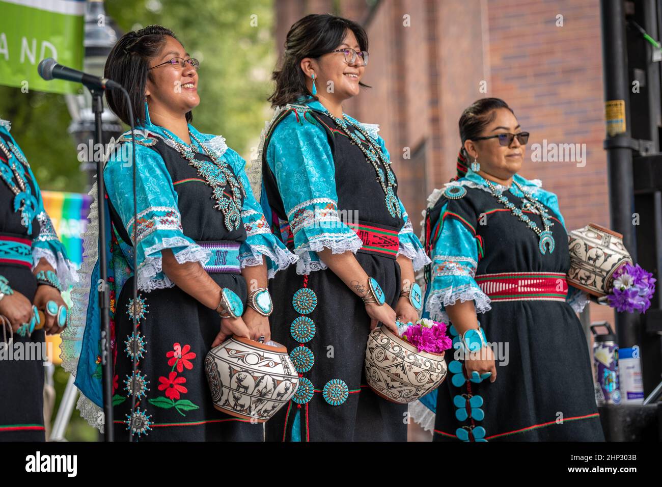 Zuni Olla Maidens performing at the 2021 National Folk Festival in ...