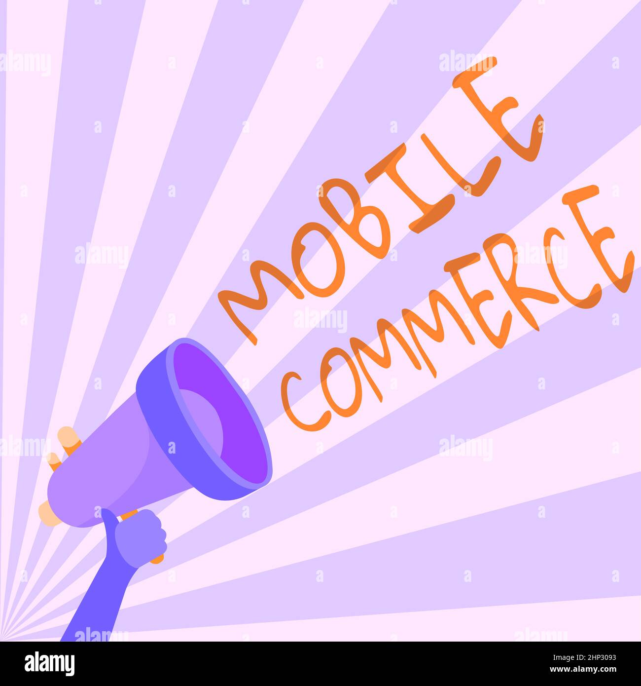 Conceptual Caption Mobile Commerce Word Written On Using Mobile Phone