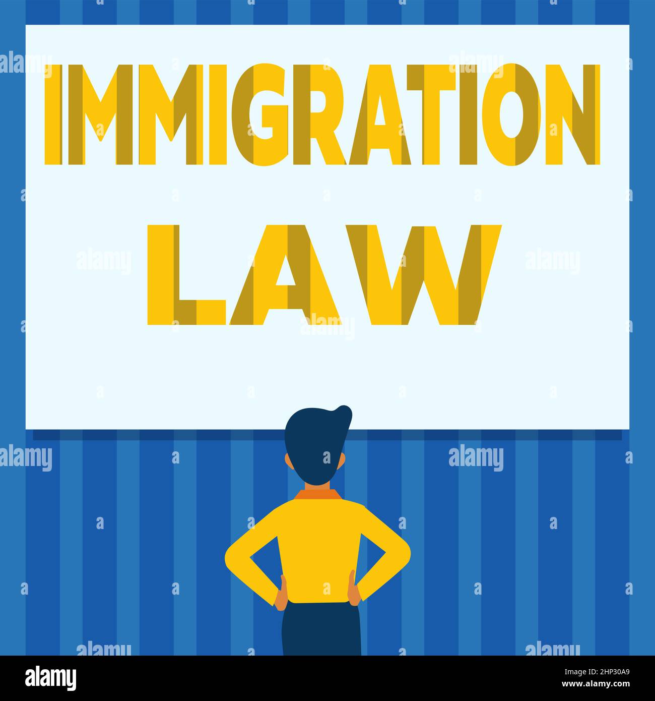 Sign displaying Immigration Law, Business concept Emigration of a ...