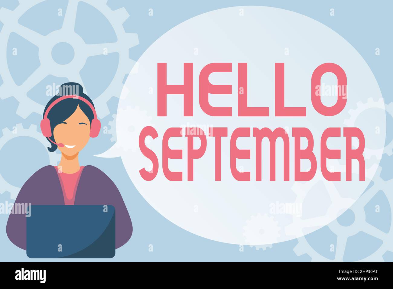 Hand writing sign Hello September, Business concept Eagerly wanting a ...
