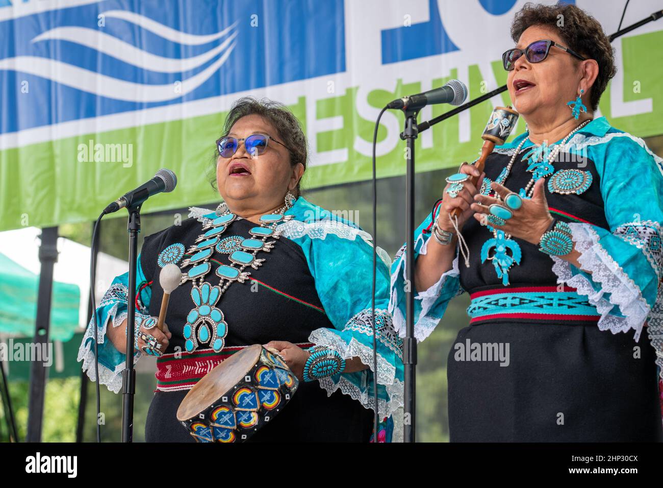 Zuni Olla Maidens performing at the 2021 National Folk Festival in ...