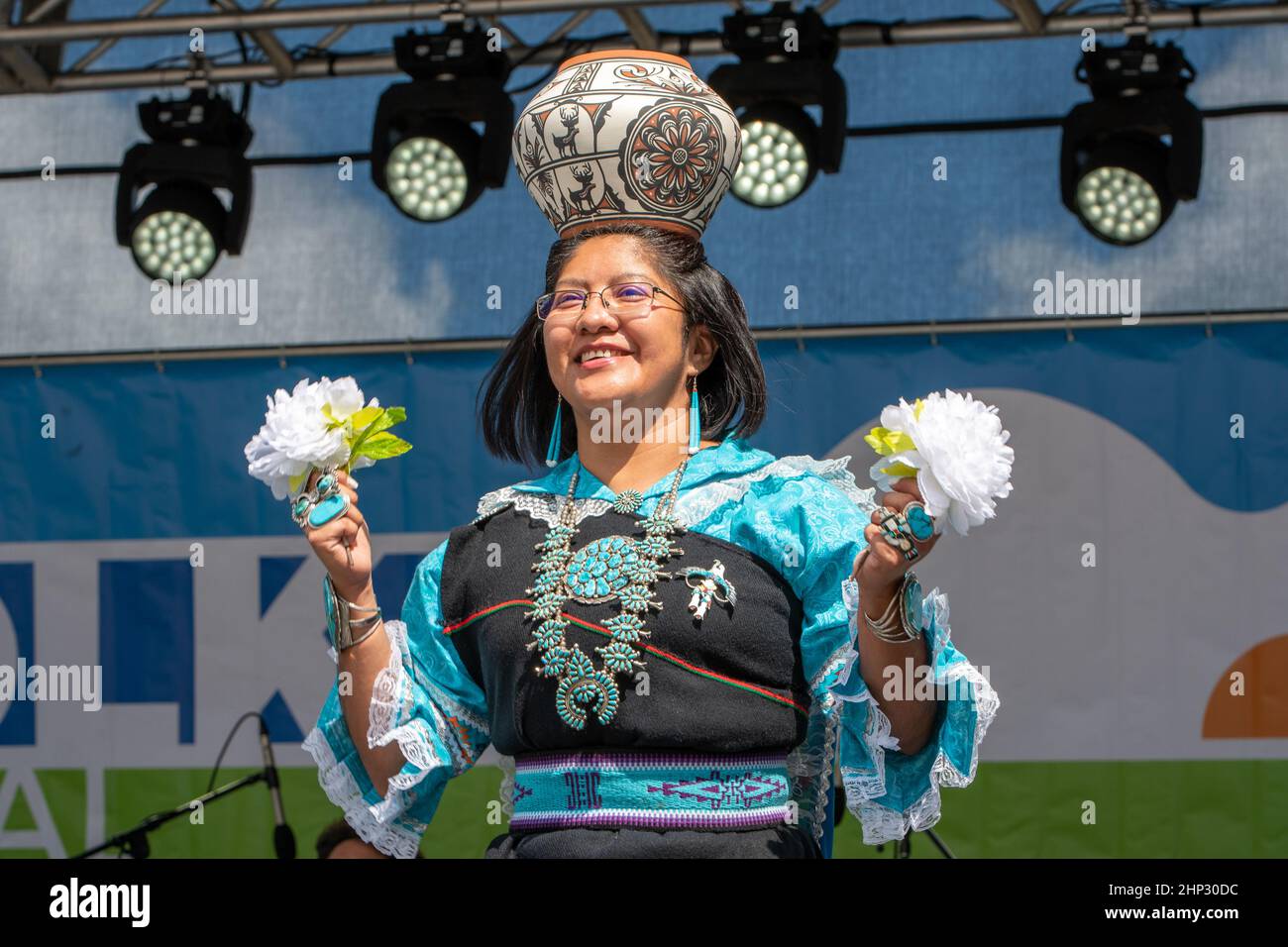 Zuni Olla Maidens performing at the 2021 National Folk Festival in ...