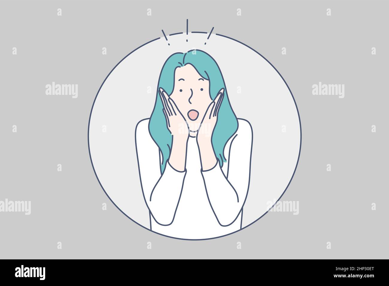 Beautiful face shocked wonder Stock Vector Images - Alamy