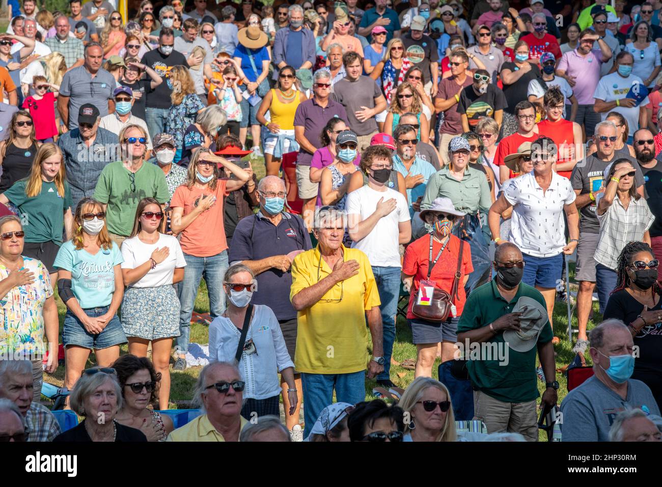 Standing for the national anthem hi-res stock photography and images ...