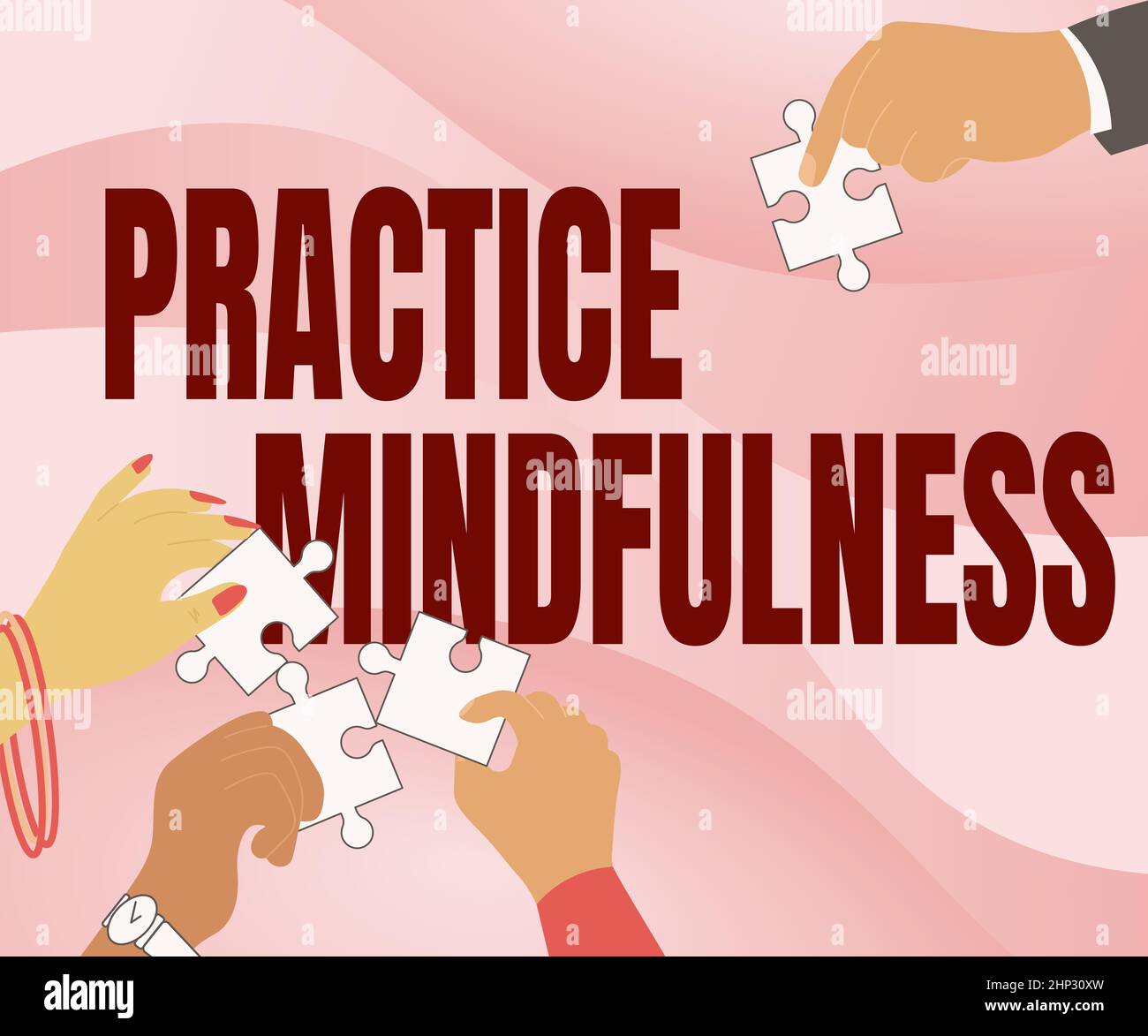 Text sign showing Practice Mindfulness, Business overview achieve a ...