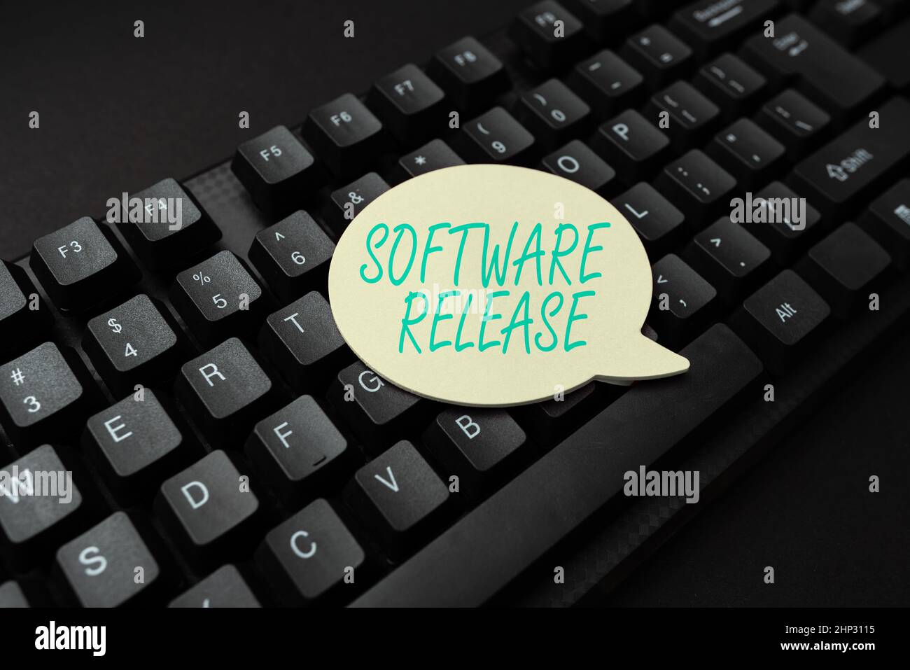 Text caption presenting Software Release, Word Written on sum of stages of development and ...