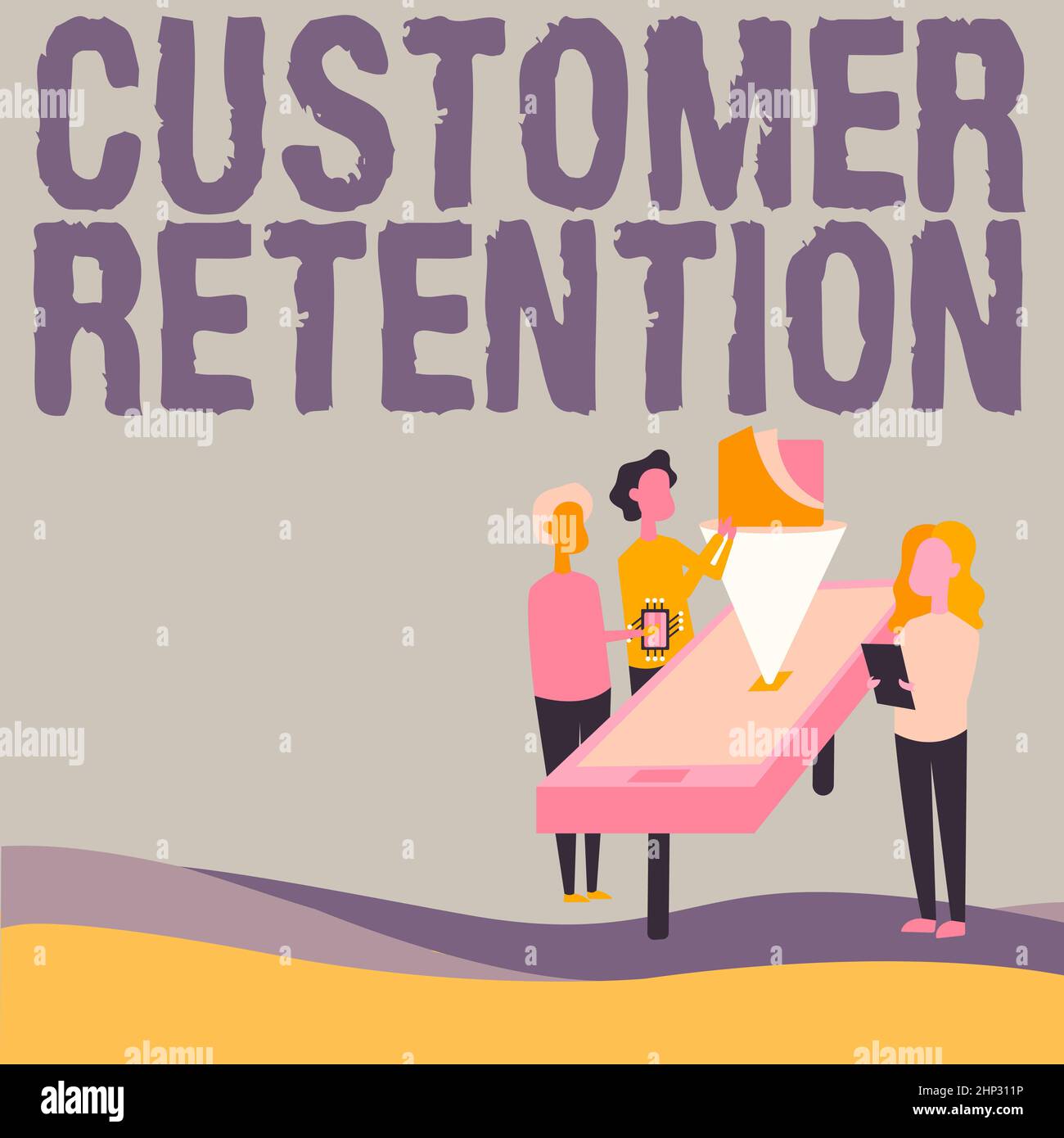 Hand writing sign Customer Retention, Concept meaning Keeping loyal ...