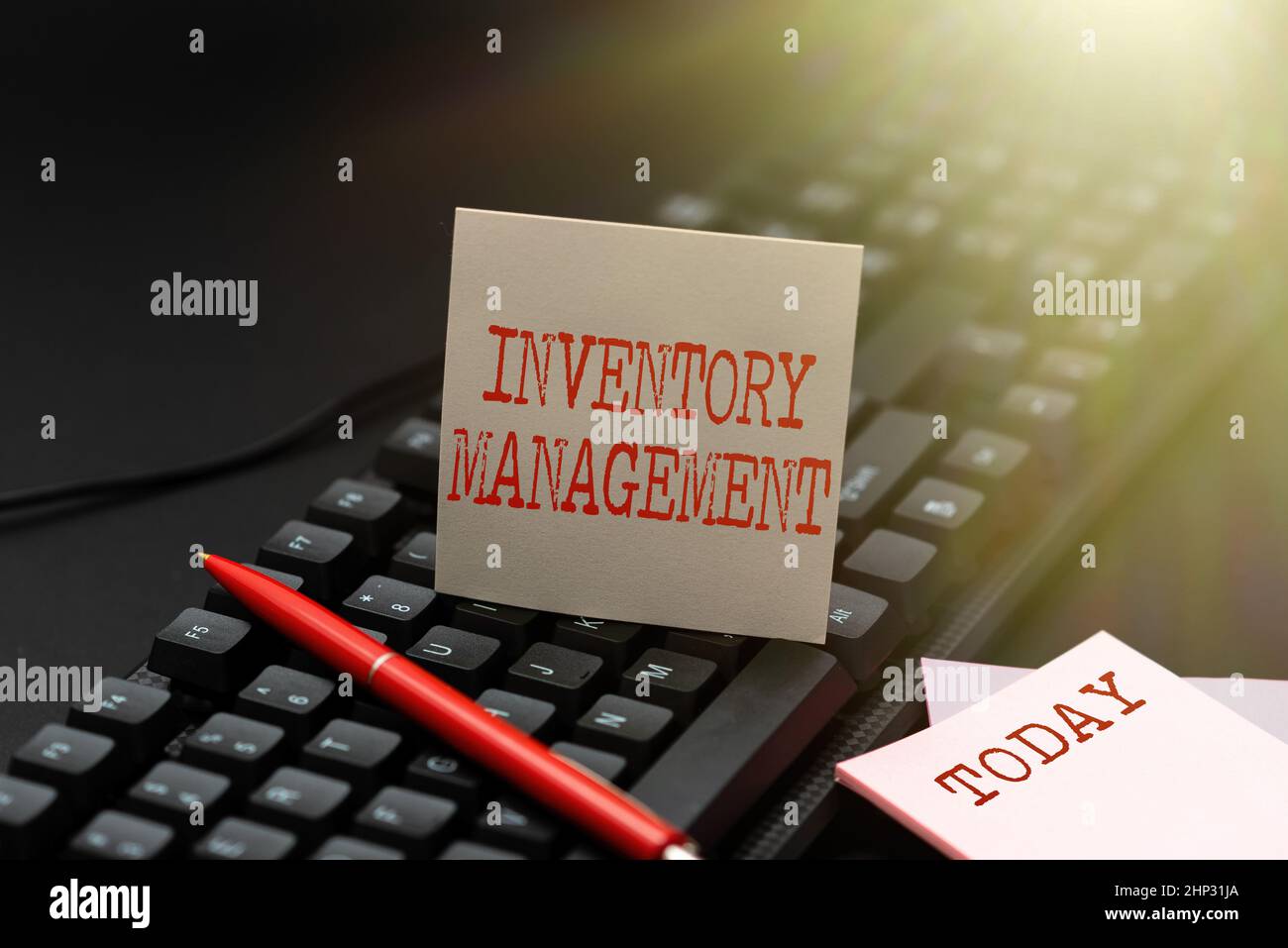 Text sign showing Inventory Management, Business approach Overseeing ...