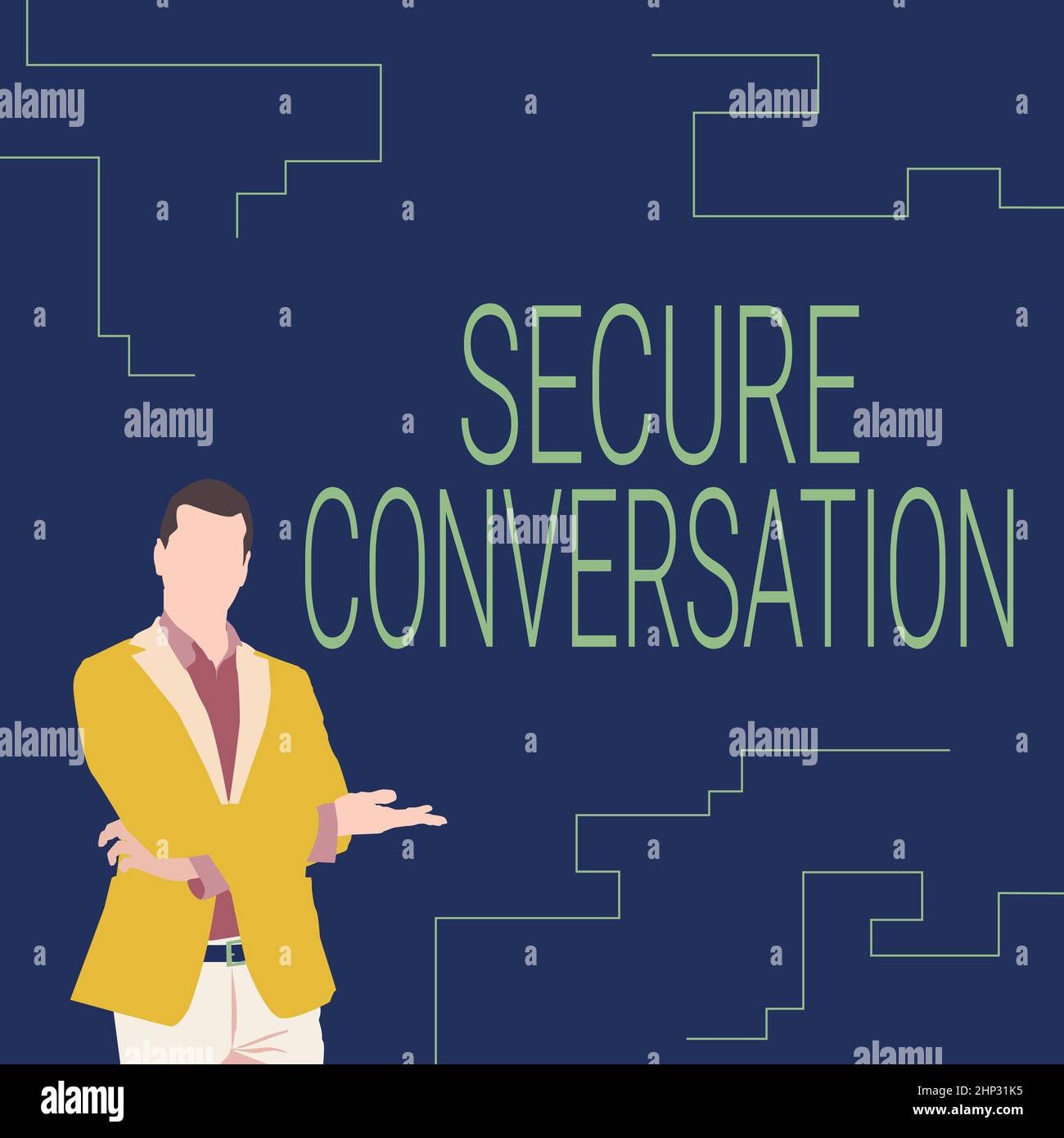 Text showing inspiration Secure Conversation, Business overview Secured ...