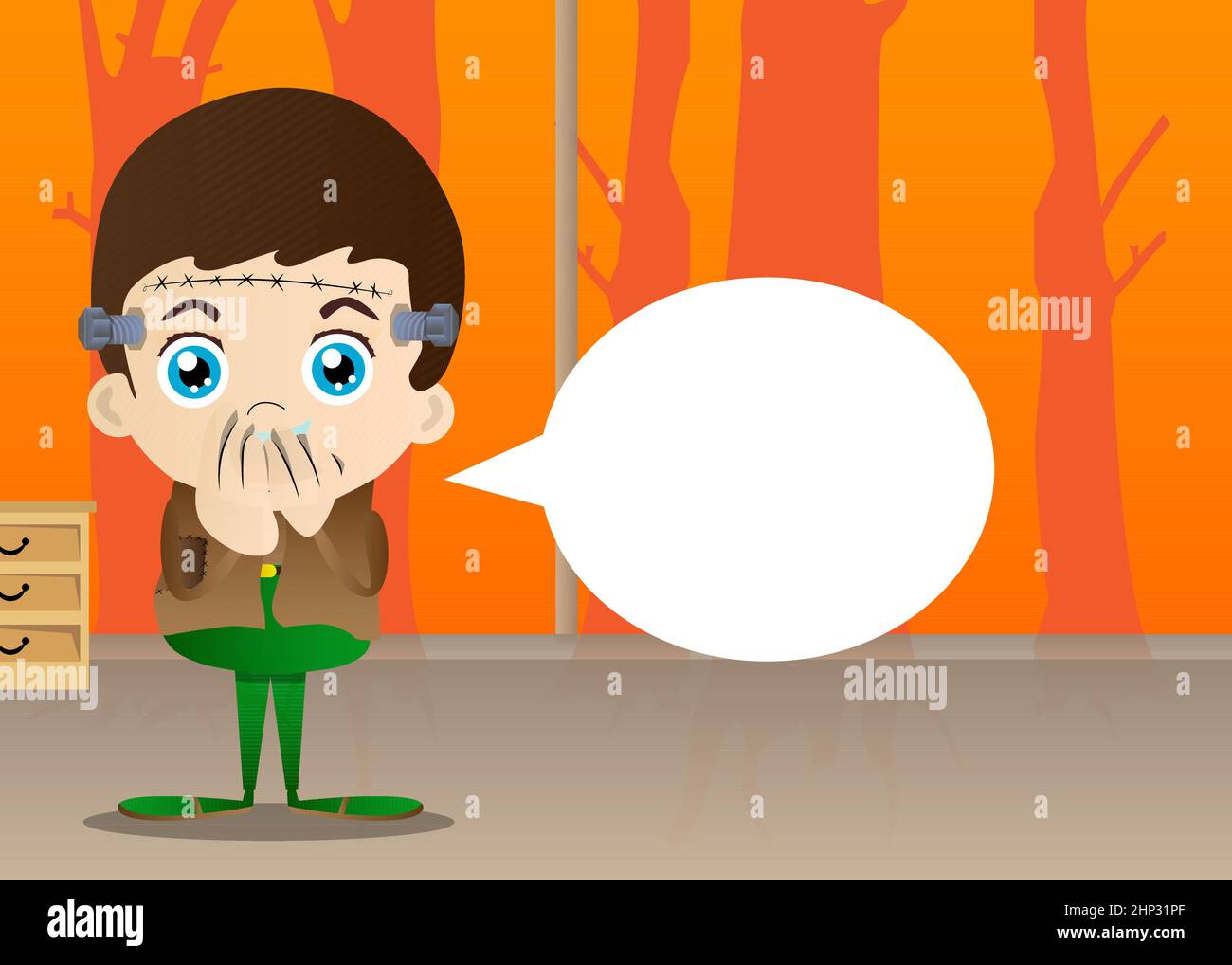 Hands over mouth illustration Stock Vector Images - Alamy