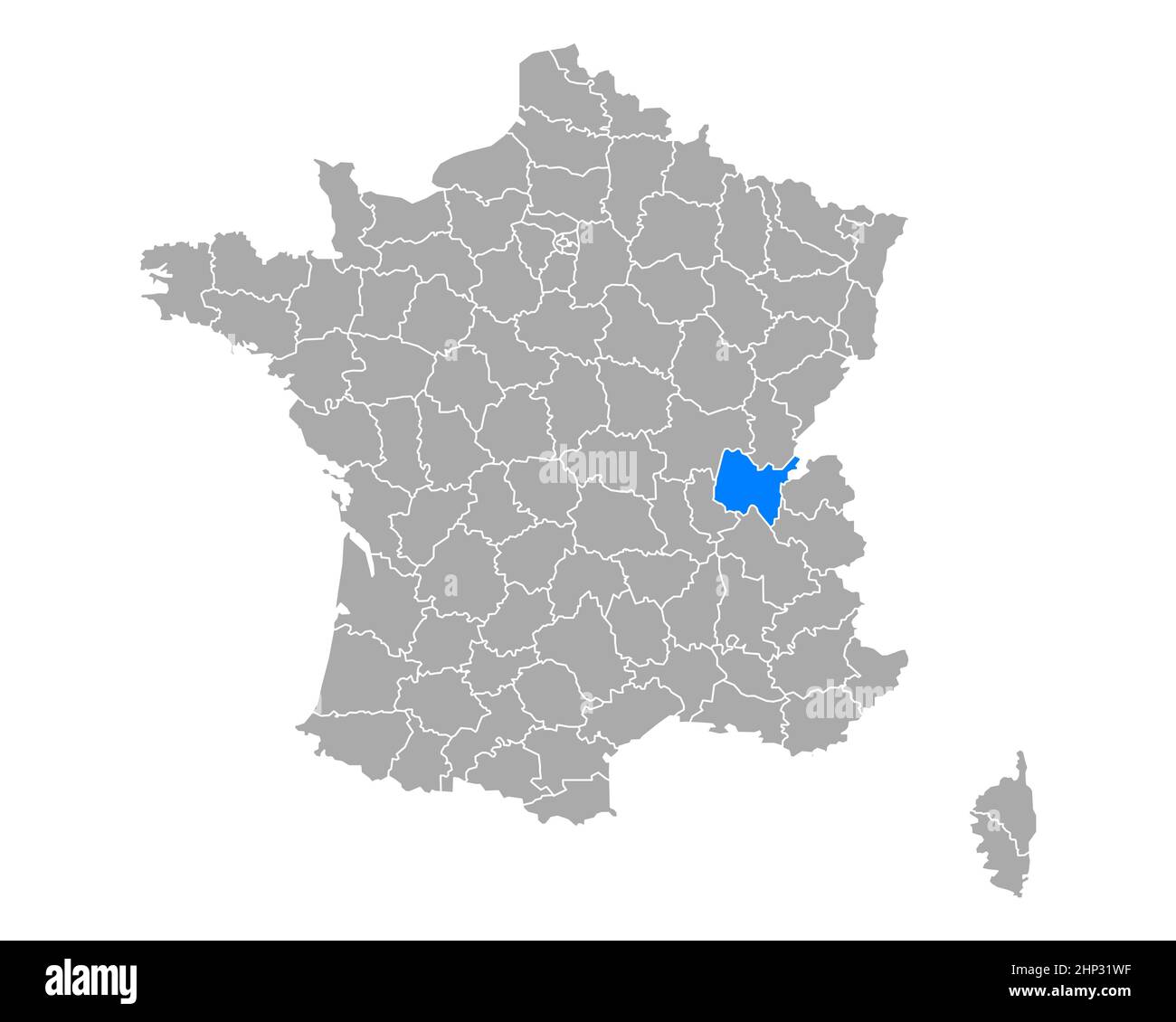 Map of Ain in France Stock Photo - Alamy
