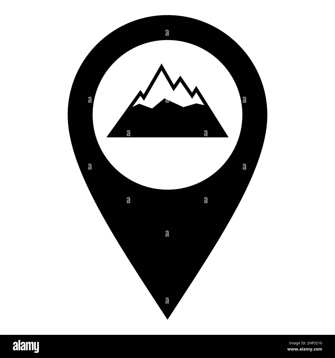 Mountains and location pin Stock Photo - Alamy