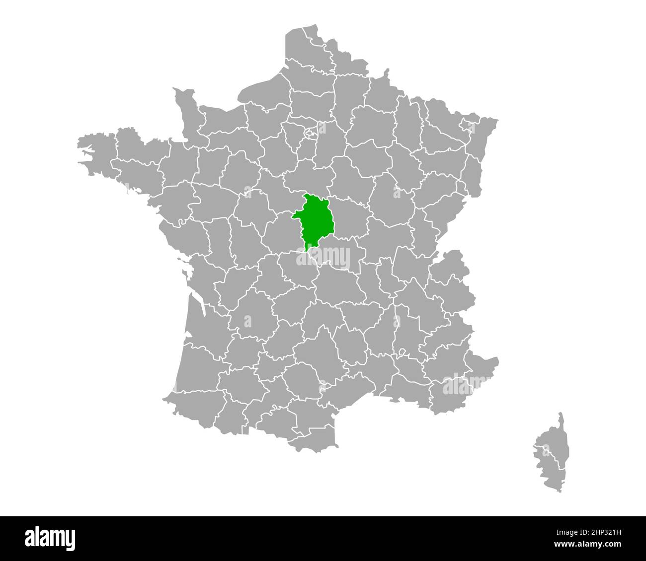 Map of Cher in France Stock Photo - Alamy