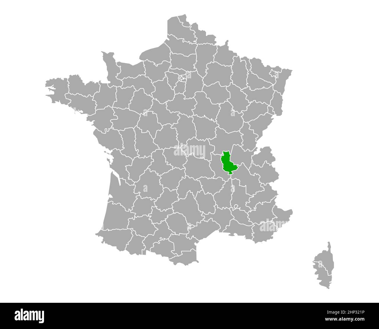 Map of Rhone in France Stock Photo - Alamy