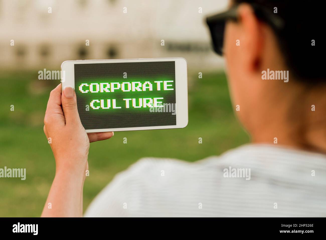 Sign displaying Corporate Culture, Business showcase Beliefs and ideas ...