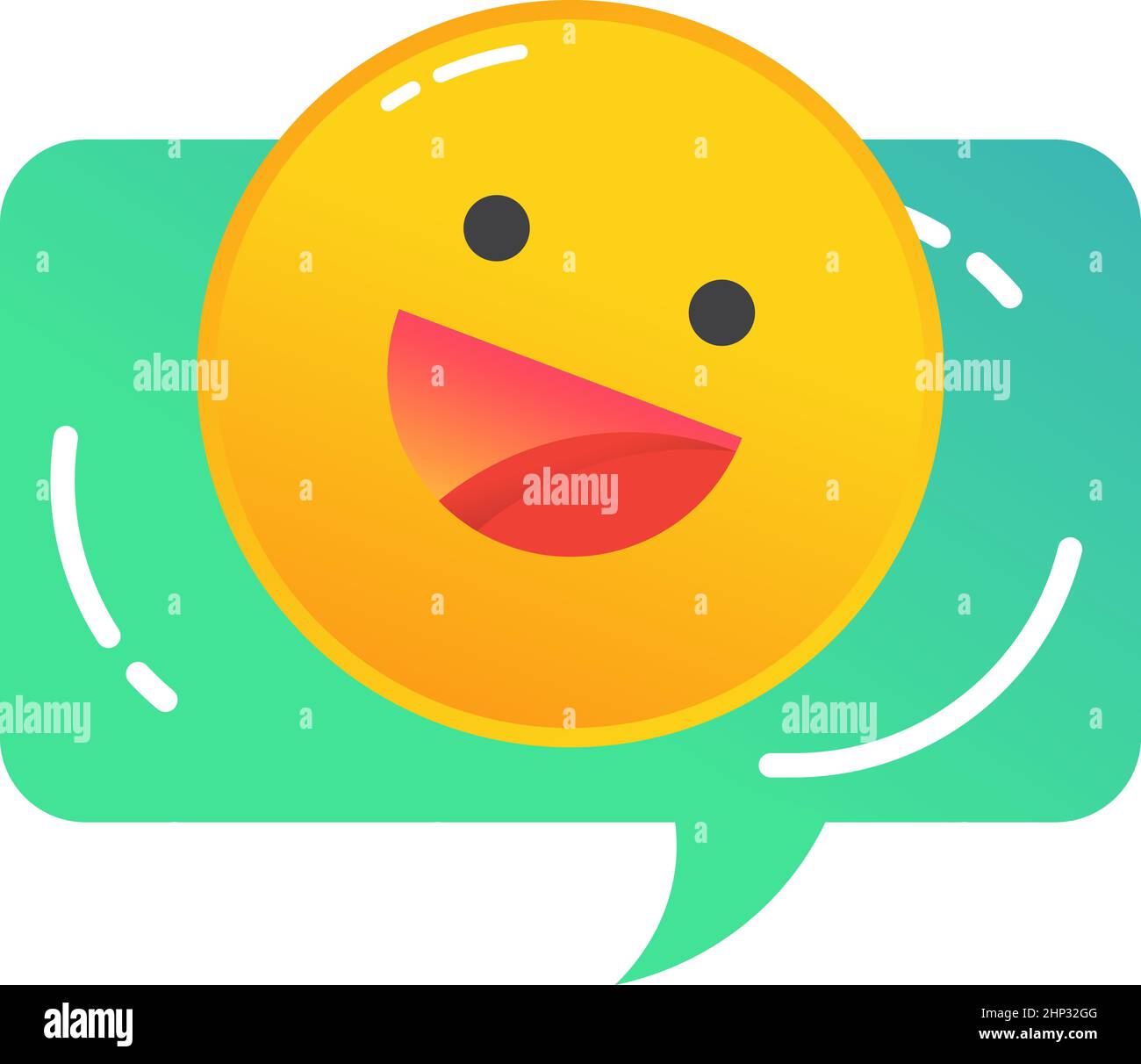 Chat speech bubble with happy smile vector icon Stock Vector Image ...