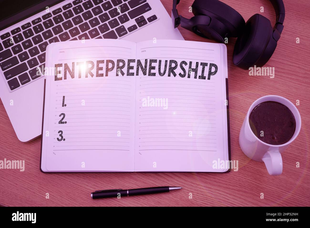 Text caption presenting Entrepreneurship, Business overview Process of ...