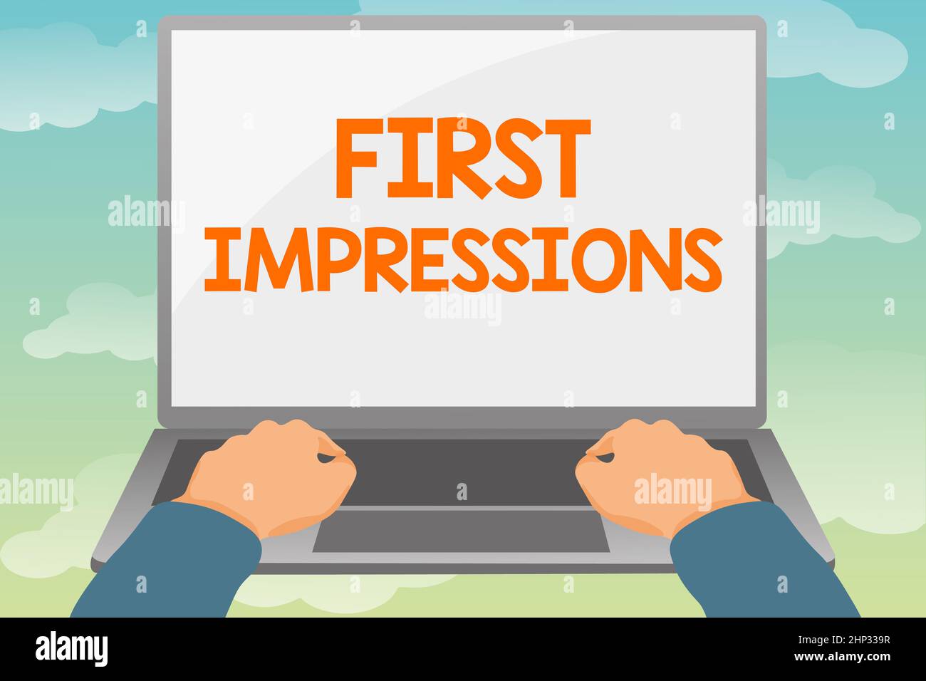 Text caption presenting First Impressions, Business overview What a ...