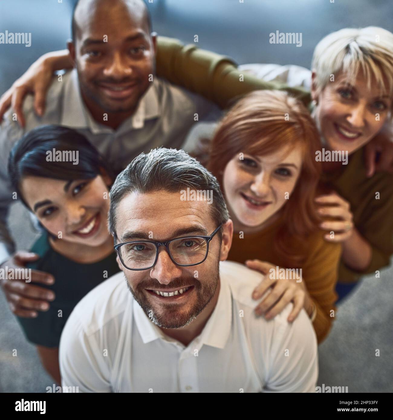 Working well together is what we do best. High angle portrait of a team ...