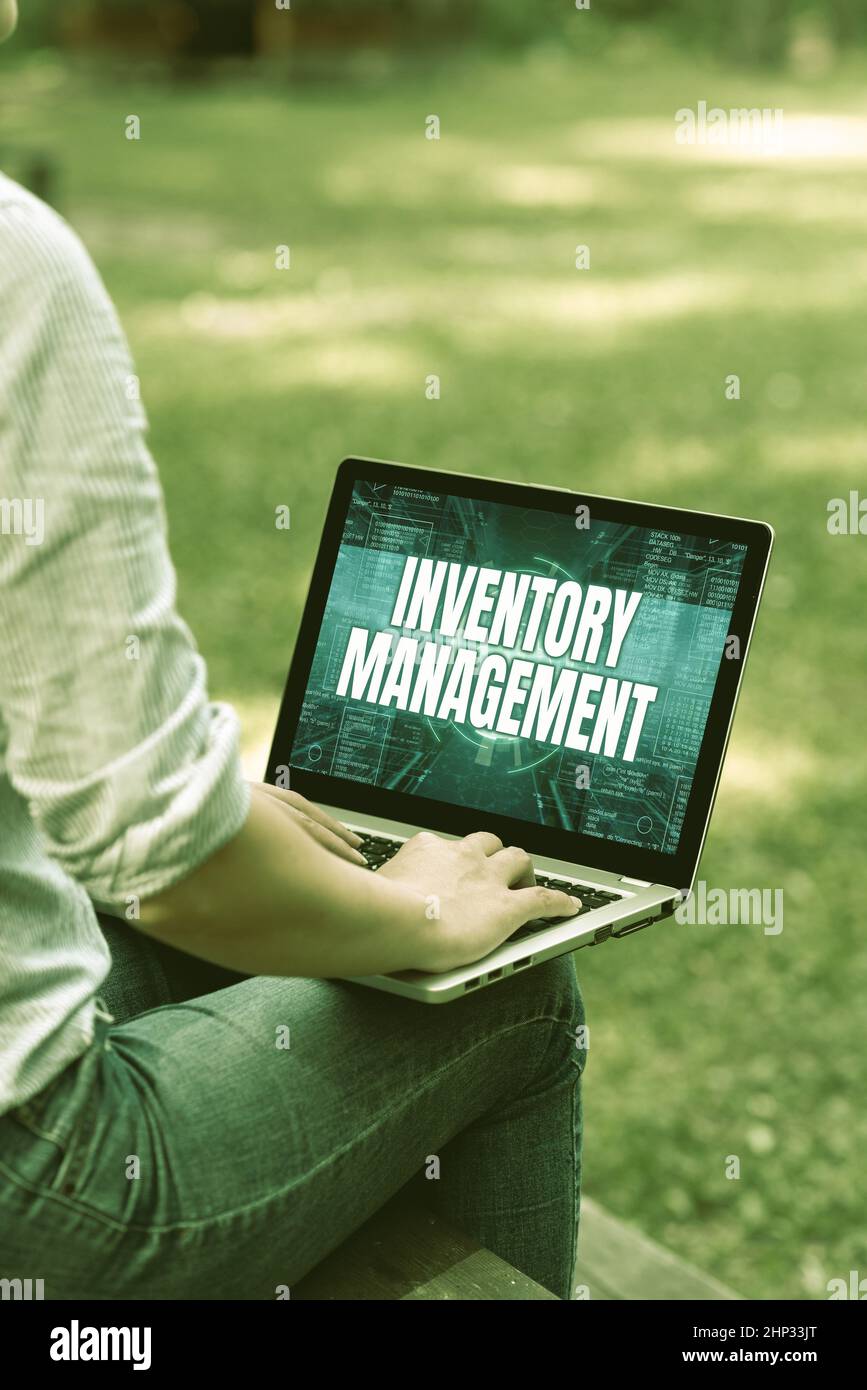 Text sign showing Inventory Management, Internet Concept Overseeing ...