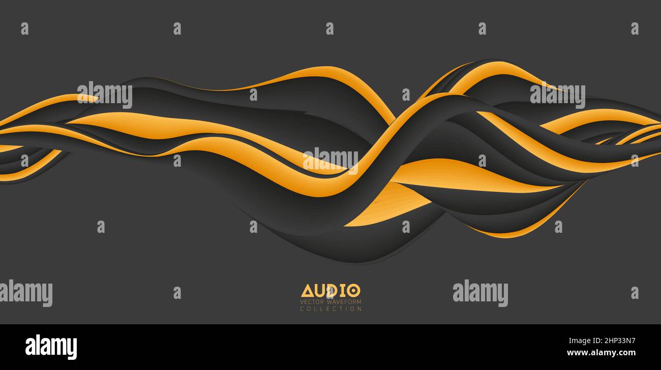 Sound wave visualiztion. 3D solid waveform. Voice sample pattern Stock ...