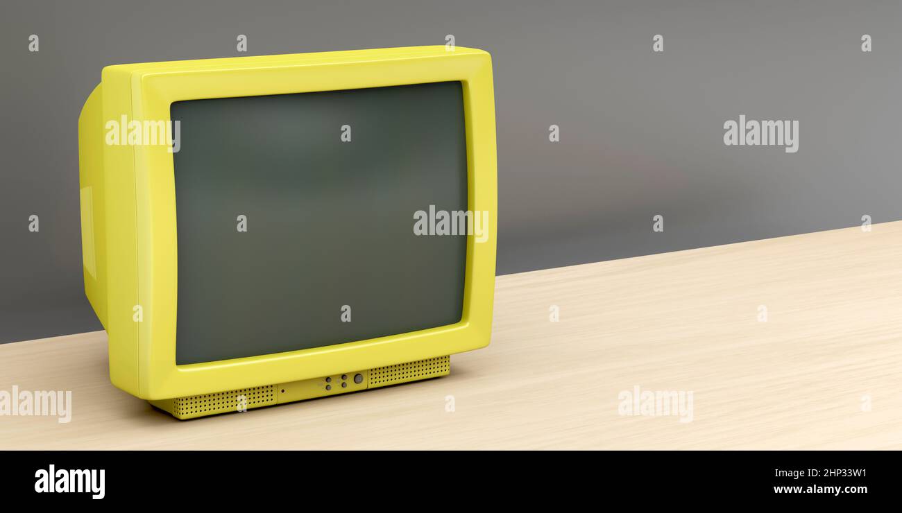 Yellow retro tv hi-res stock photography and images - Alamy