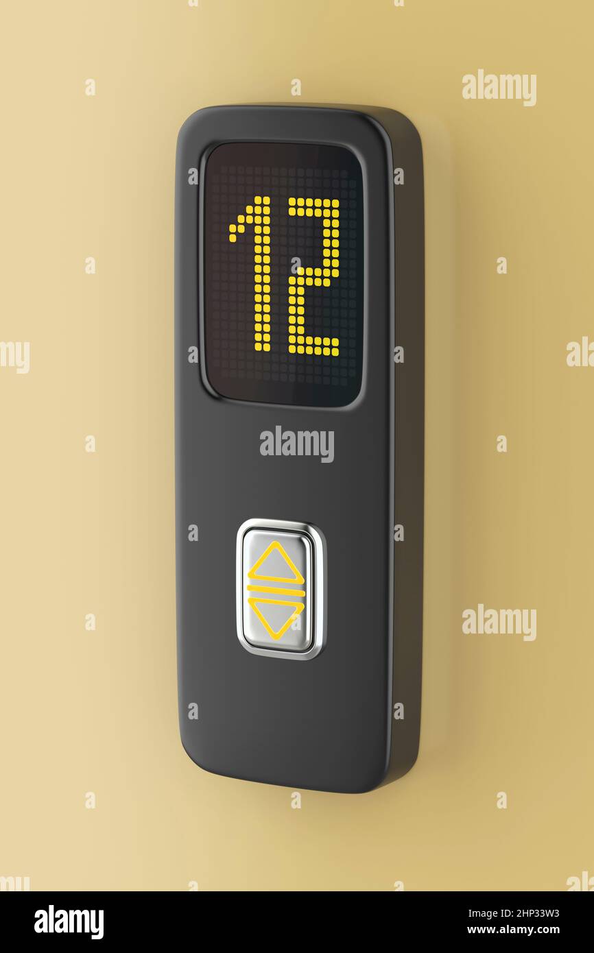 Elevator call panel on the wall Stock Photo - Alamy