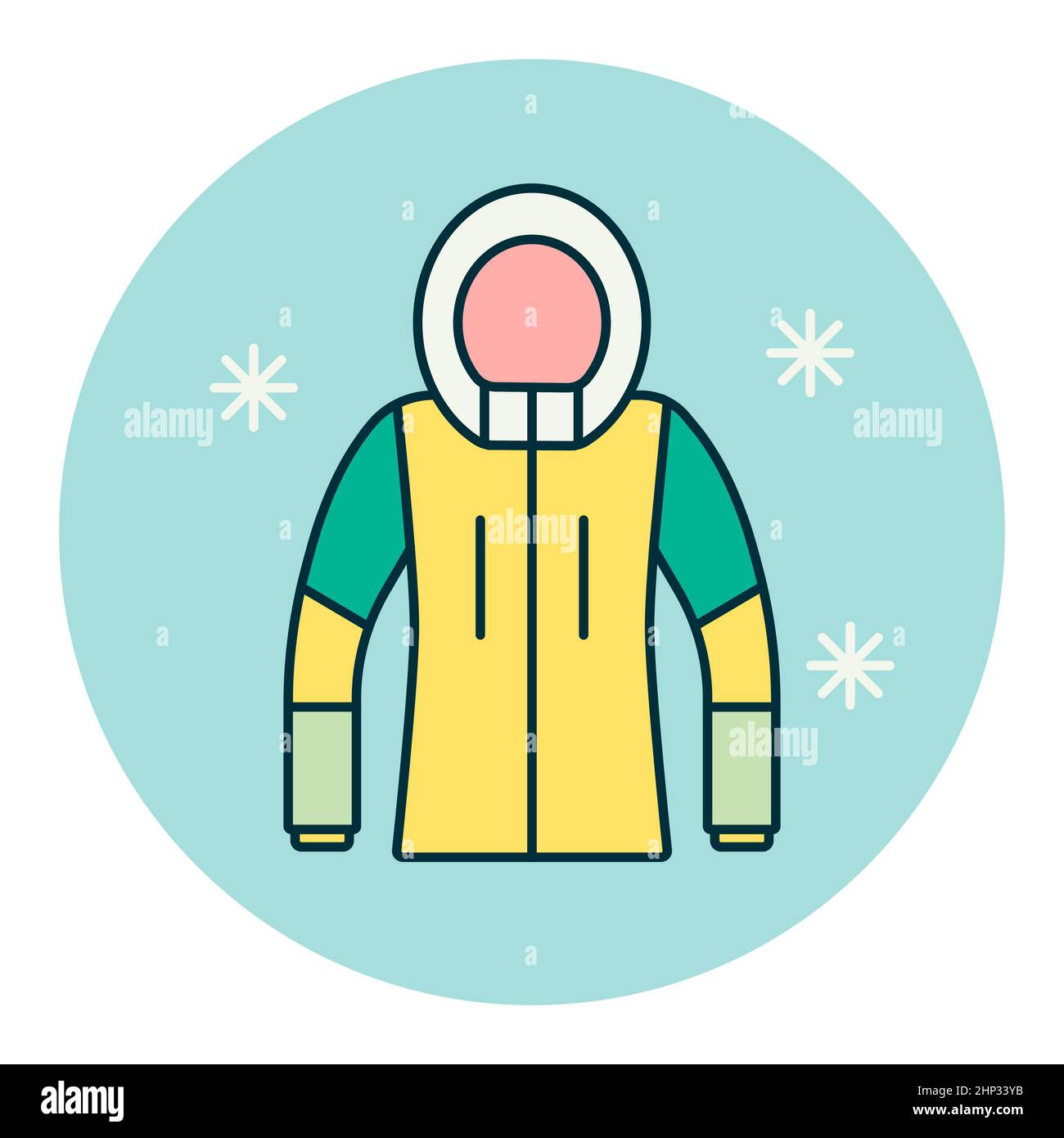 Winter Jacket vector icon. Winter sign. Graph symbol for travel and ...